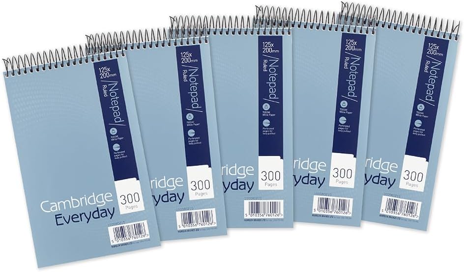 Cambridge Reporter's Notebook (Pack of 5) Compact wirebound notepad ...