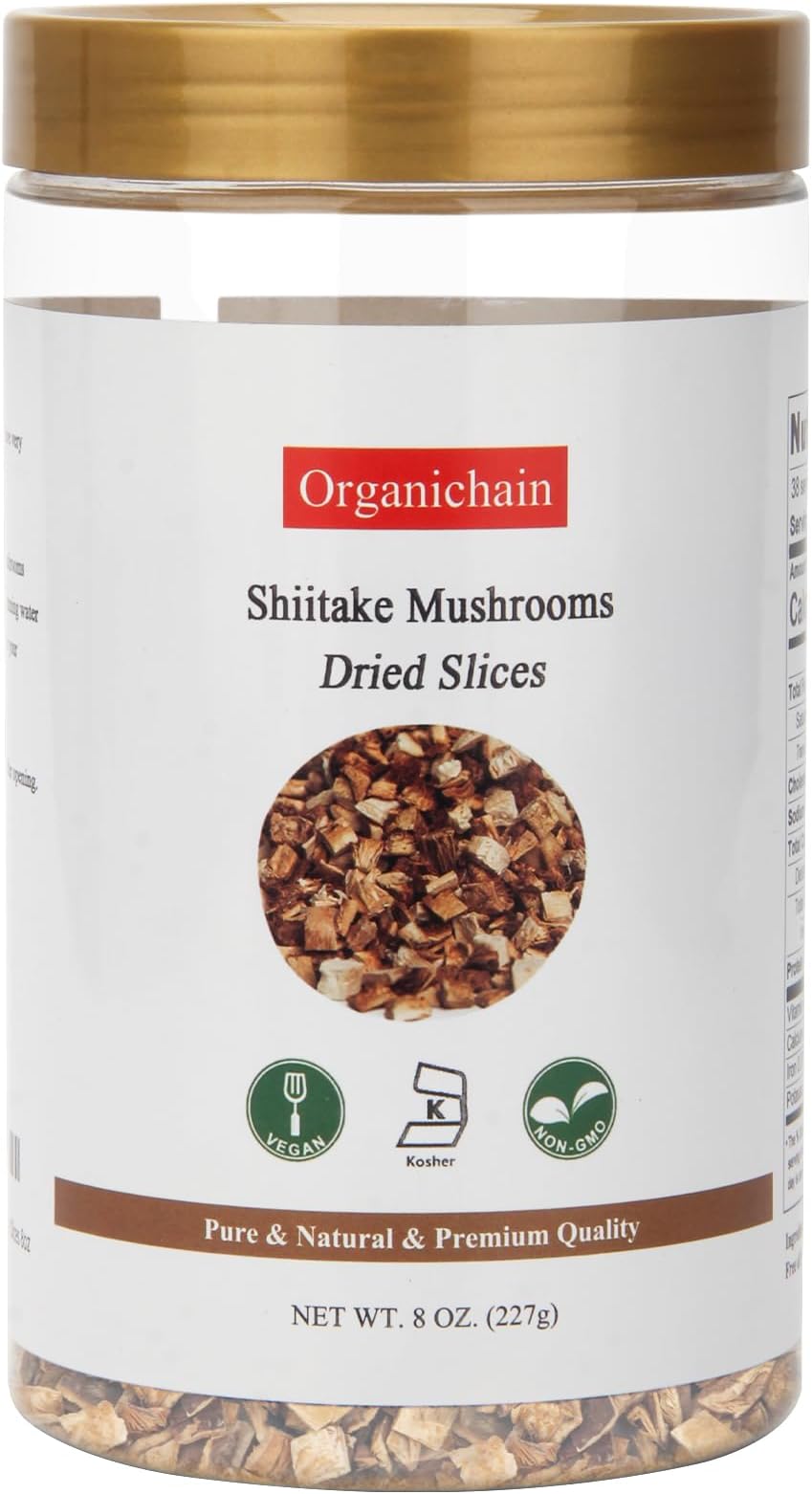 Amazon.com: Organichain Shiitake Mushrooms, 8OZ Dried Mushrooms, Pre ...