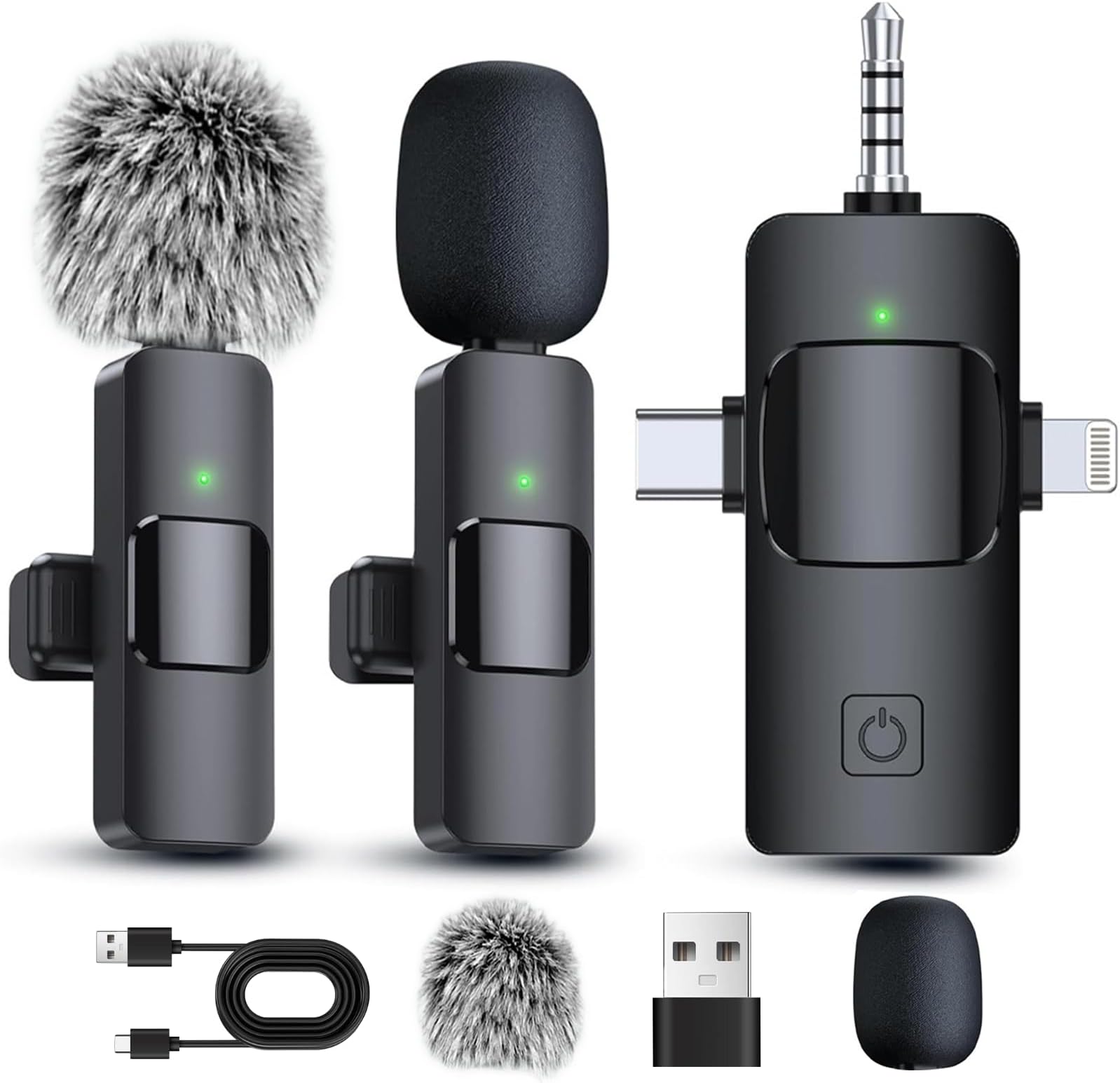 Amazon.com: 4 in 1 Wireless Lavalier Microphone for iPhone iPad Android ...