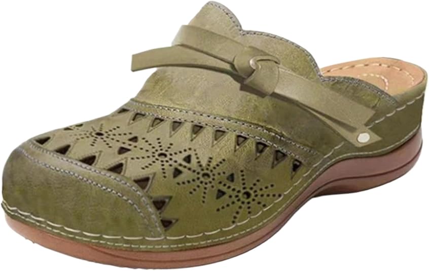 Amazon.com | ZWRXW Mules for Women Hollow Out Comfortable Walking ...