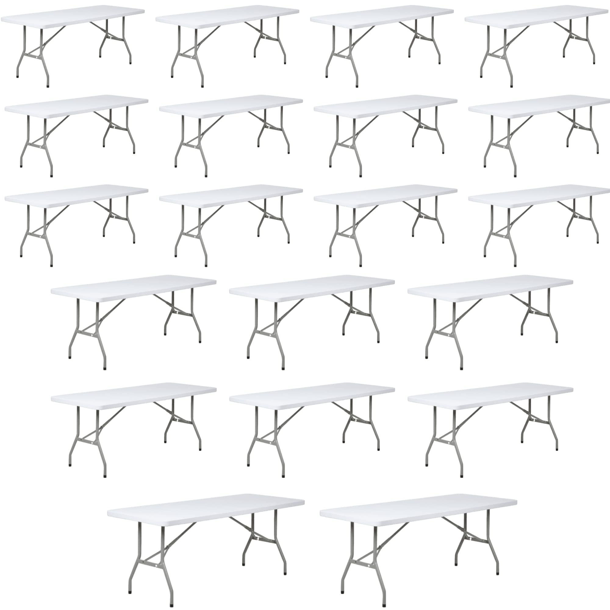 Buy 20 Pack 6-feet X 30" Heavy-Duty Granite White Plastic Folding Table ...