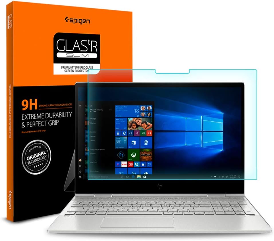 Amazon.com: Spigen Tempered Glass Screen Protector Designed for HP Envy x360 [15.6 inch] 15M ...
