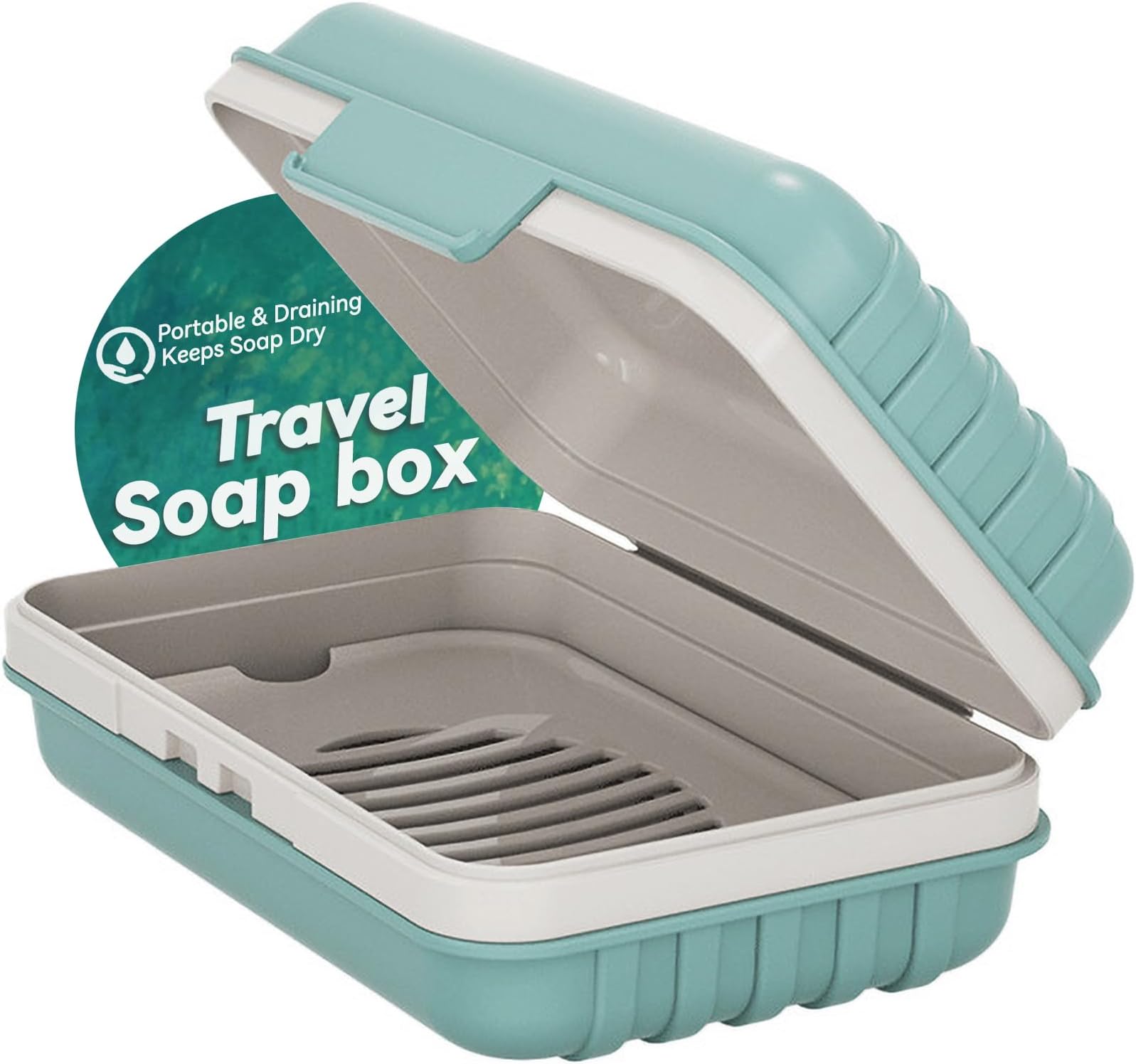 Amazon.com: 2PCS Soap Dish, Square Soap Travel Case with Drainage Layer ...
