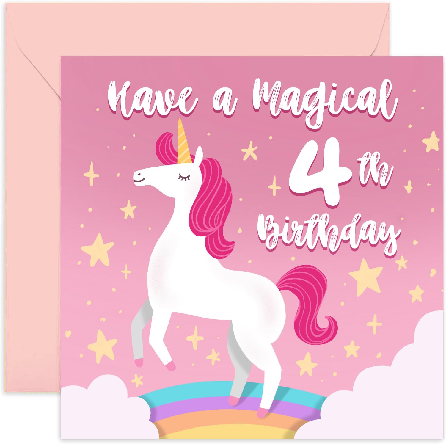 Amazon.com : Old English Co. Happy 4th Birthday Card for Young Girl ...