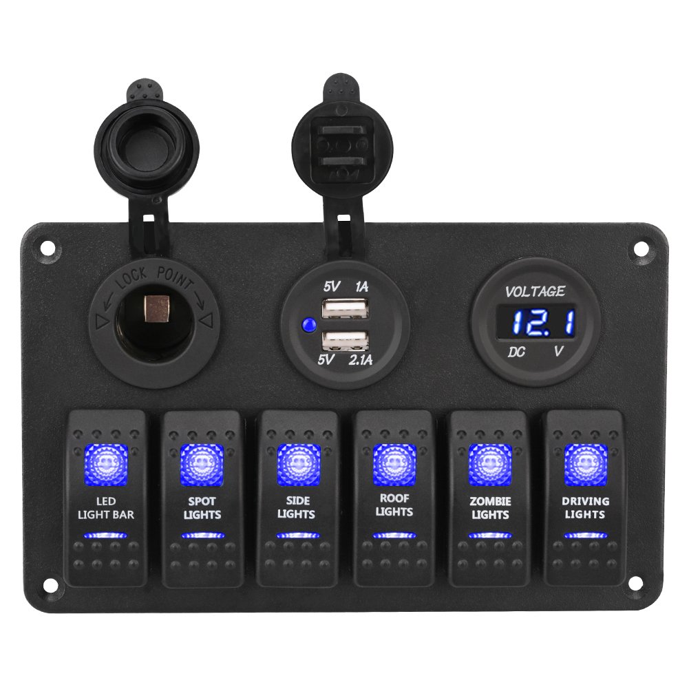 Amazon.com: WATERWICH Waterproof 4 6 8 Gang 5 Pin Marine Boat RV ...