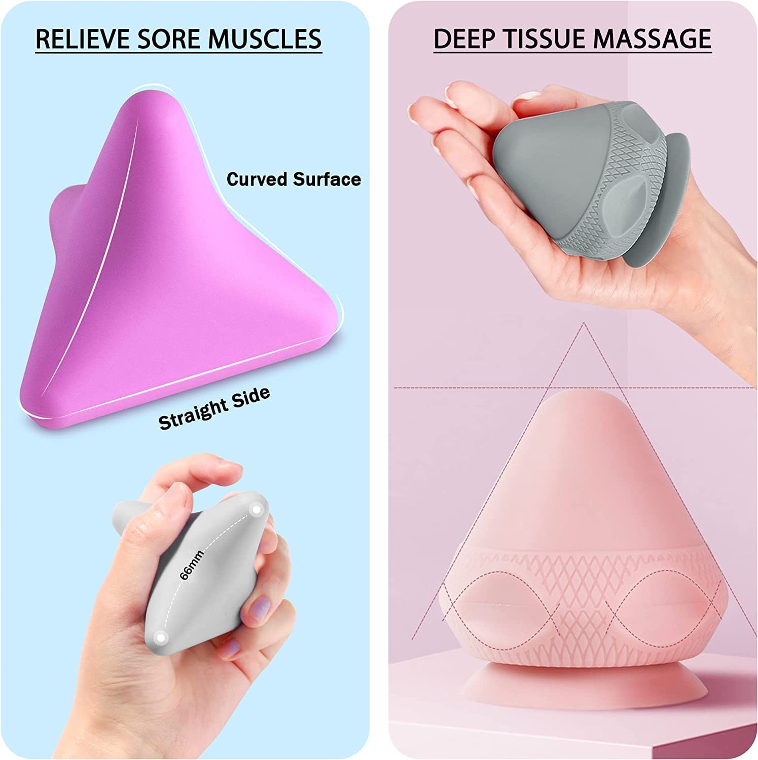 Snapklik.com : Manual Massage Ball Set, 2 PCS Deep Tissue Trigger Point ...