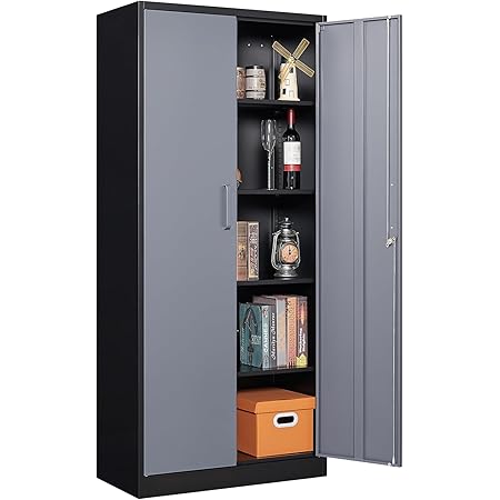 Amazon.com: Atripark Metal Storage Cabinet with Lock, 72" Lockable ...
