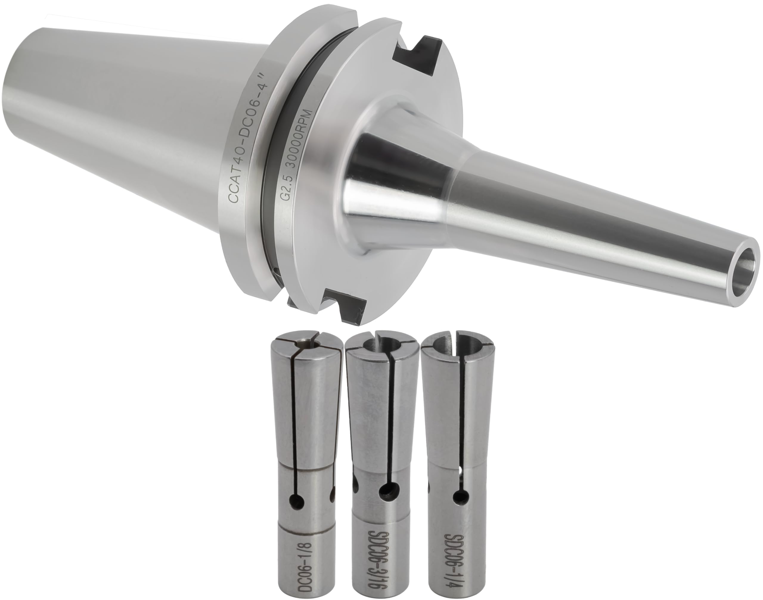 CME CAT 40 Taper DC-6 Slim Fit Collet Chuck with 1/8", 3/16", 1/4 ...