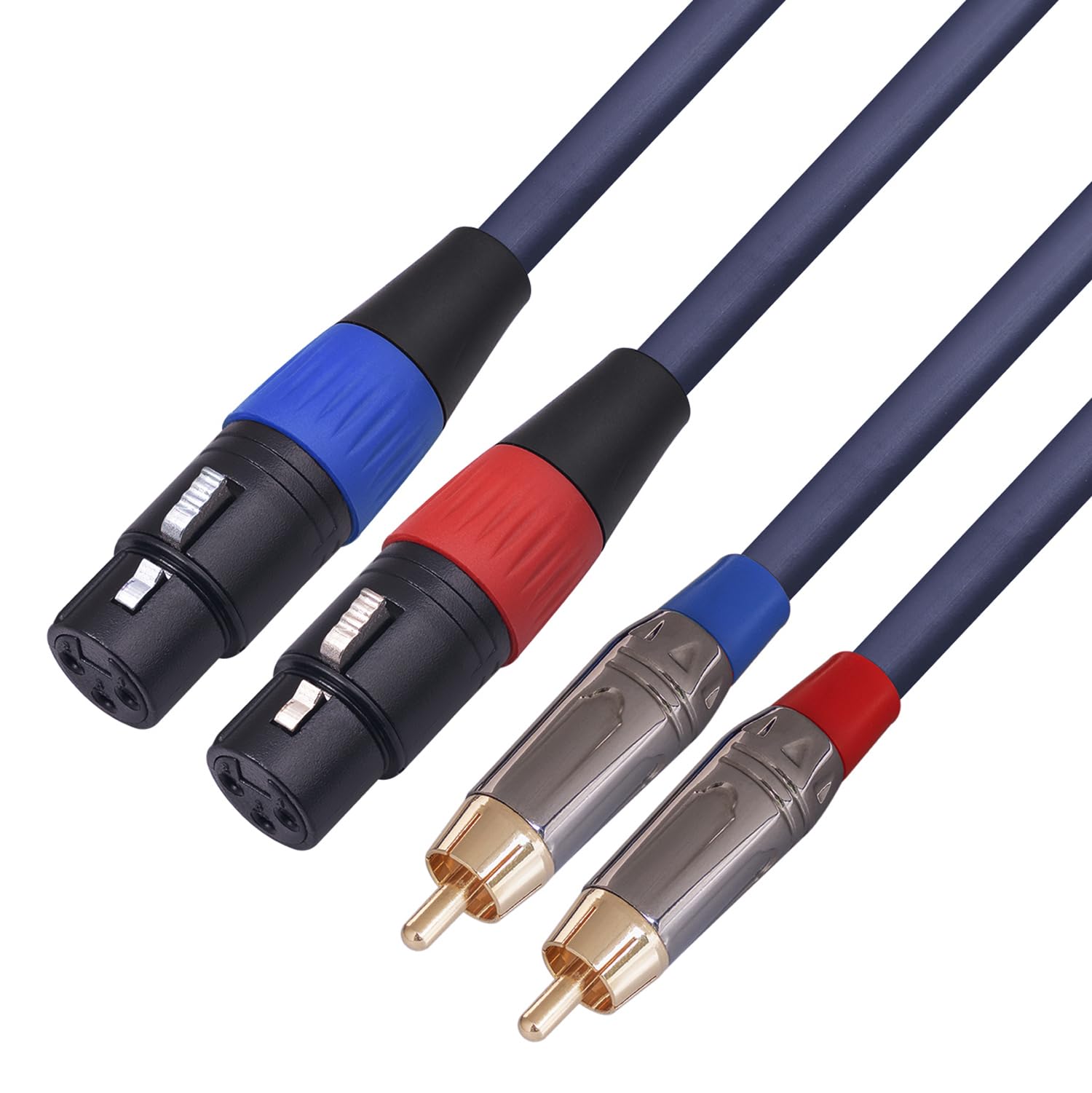 Amazon.com: Yumiwoow Dual XLR to RCA Cable, Dual XLR Female to Dual RCA ...