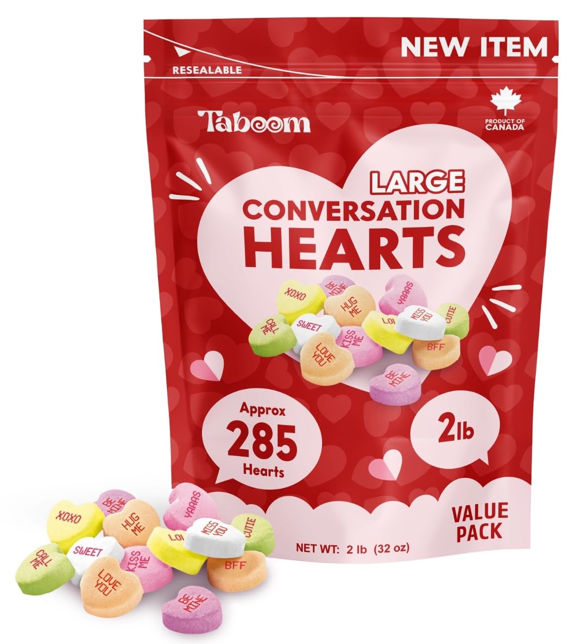 Amazon.com : Valentine's Day Bulk Conversation Hearts Candy 2 Pound ...