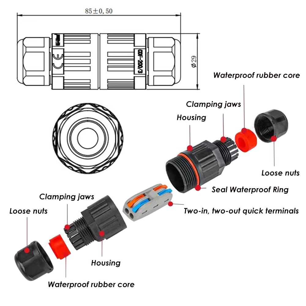 Snapklik.com : 4Pcs 2-pin Wire Connectors Low Voltage Wire Connector ...