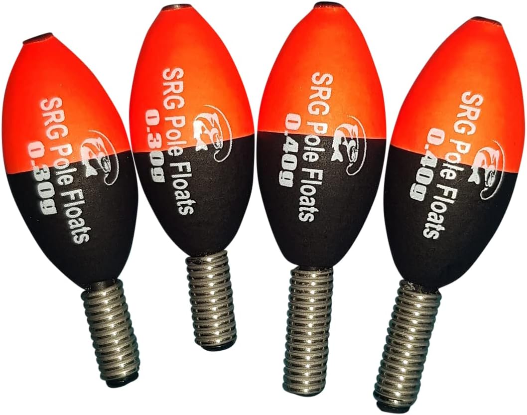 SRG Pole Floats Jigger Floats Pack of 4 (2 x 0.3g Red Tip / 2 x 0.4g ...