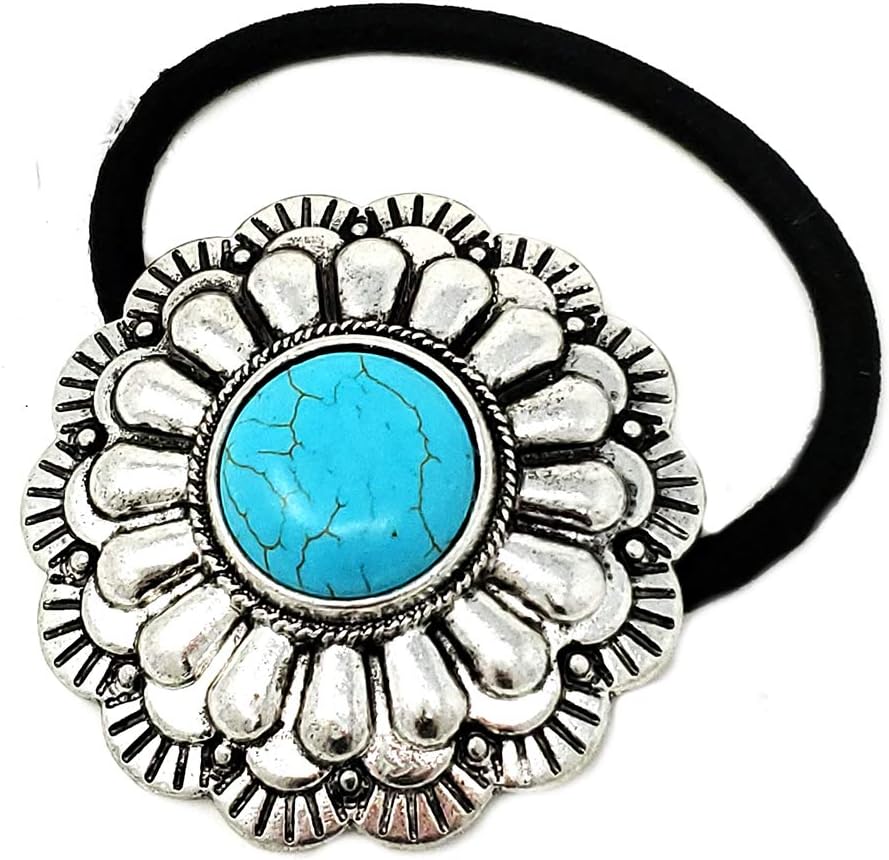 Amazon.com : KOVOLITU Western Turquoise Decorative Hair Ties for Women ...