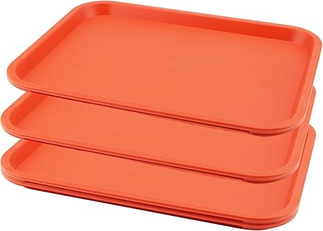 Amazon.com | MAHIONG 4 Pack 16 x 12 Inch Orange Fast Food Tray, Large ...