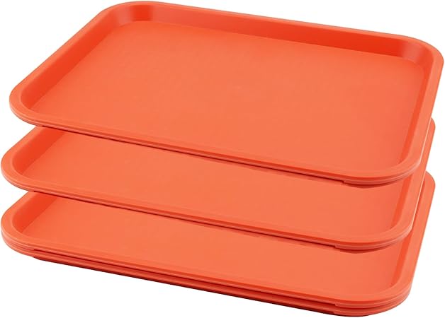 Amazon.com | MAHIONG 4 Pack 16 x 12 Inch Orange Fast Food Tray, Large ...