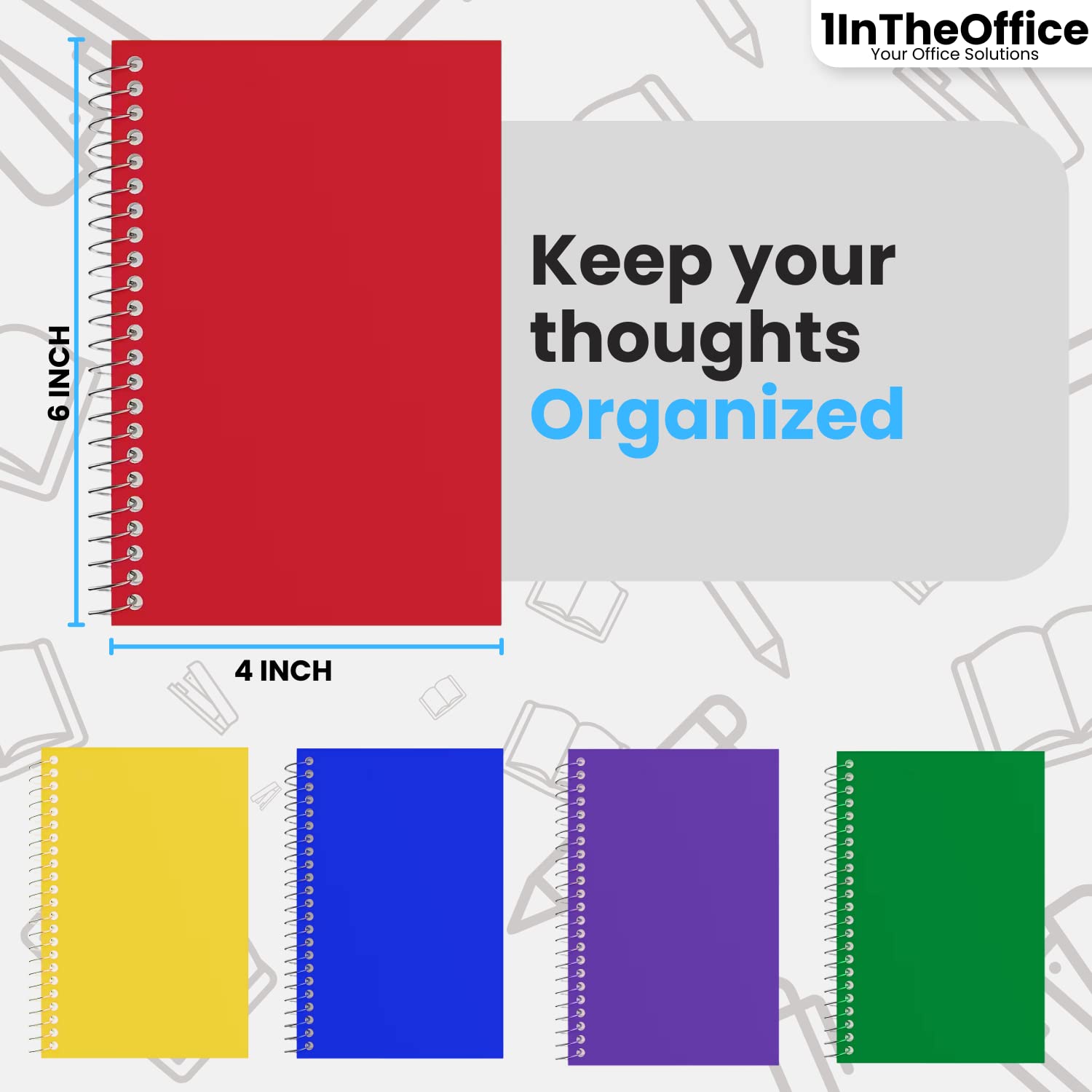 Snapklik.com : Wirebound Spiral Memo Books, Memo Pads, 4 X 6, College ...