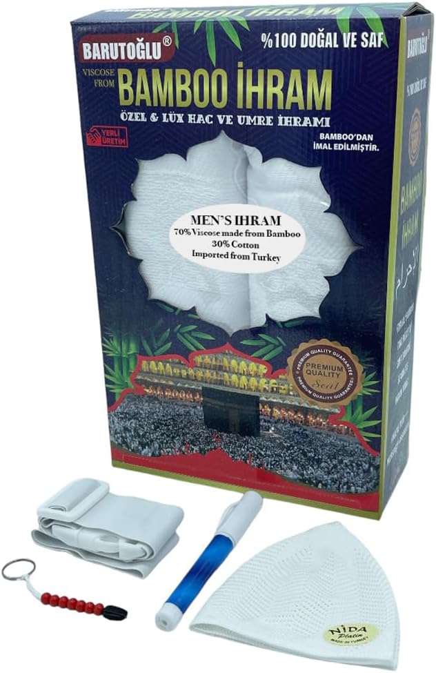 Amazon.com: Islamic Men's Ihram Set for Hajj Umrah - 1 Set of 2 Pieces ...