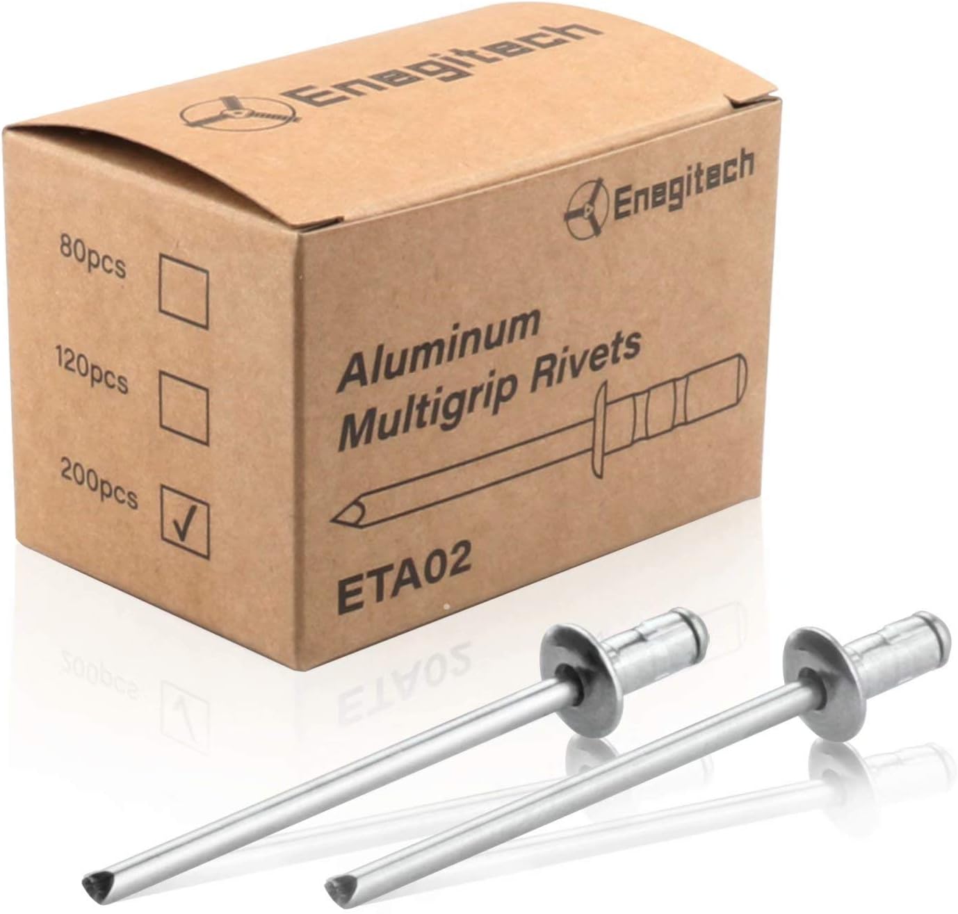 Amazon.com: Enegitech Multi Grip Aluminum Steel Mandrel Pop Rivets, 200 ...