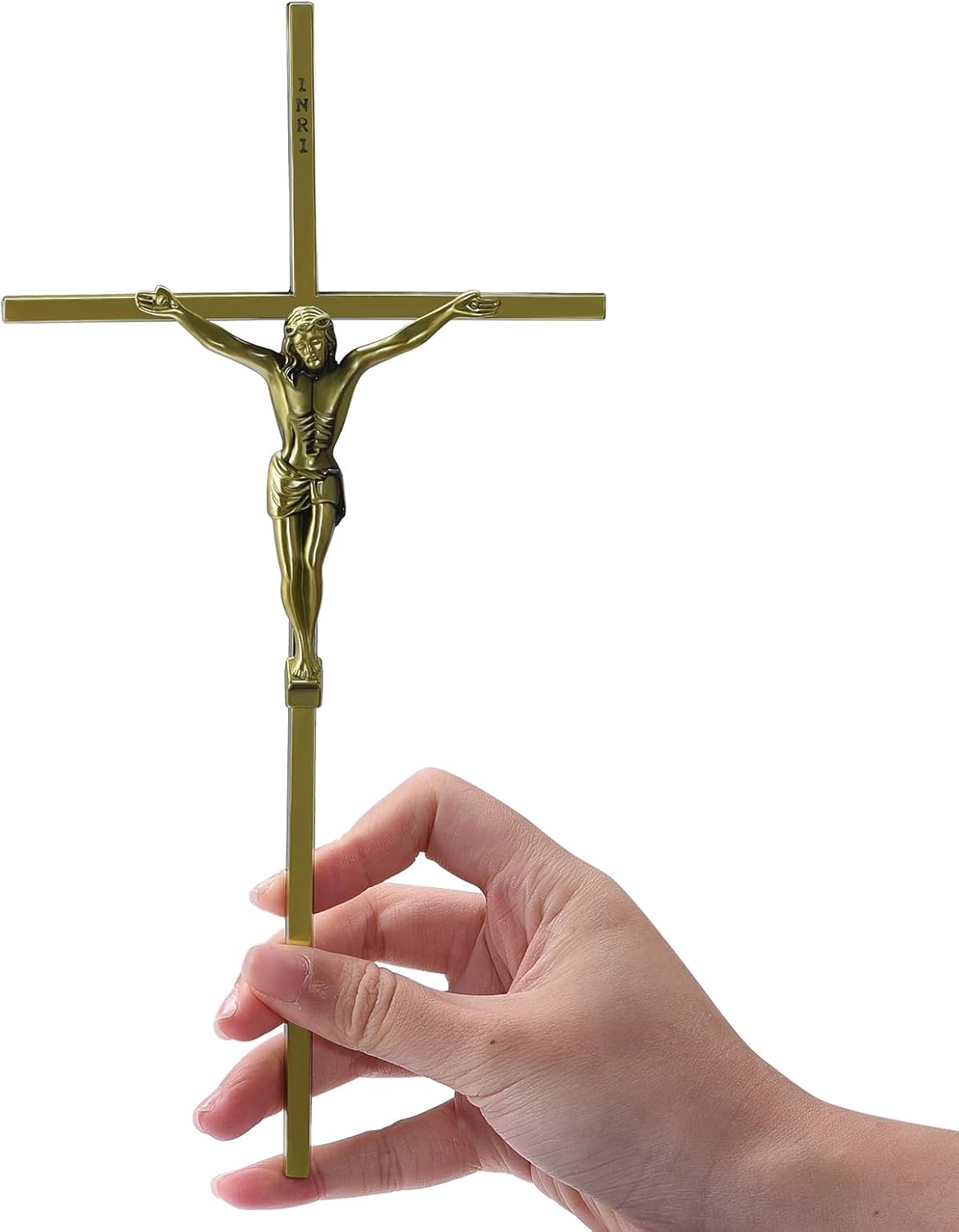 Amazon.com: WenRity 10 Inch Metal Slender Crucifix Wall Cross INRI Cruz ...