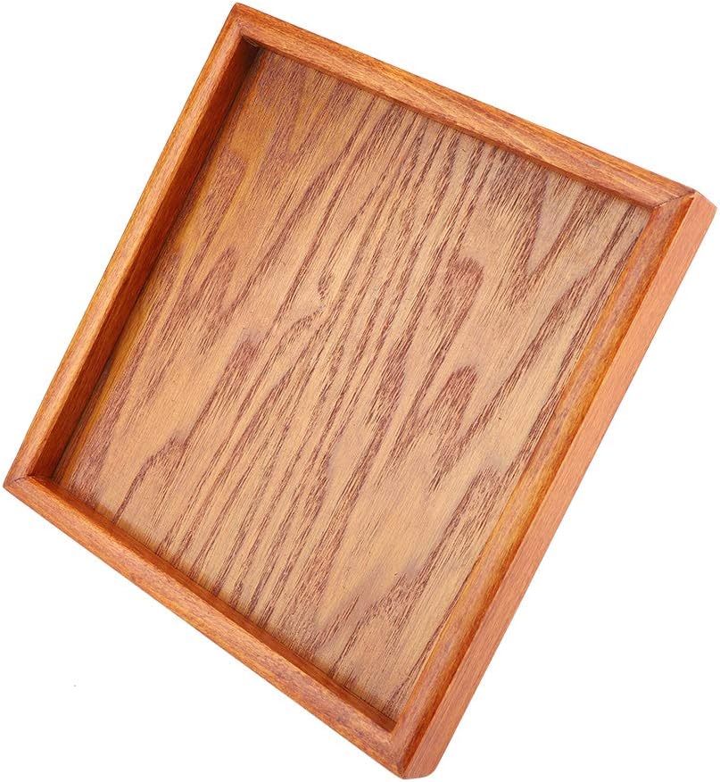 Small Wooden Tray, Square Solid Wood Tea Tray Coffee Sushi Snacks ...