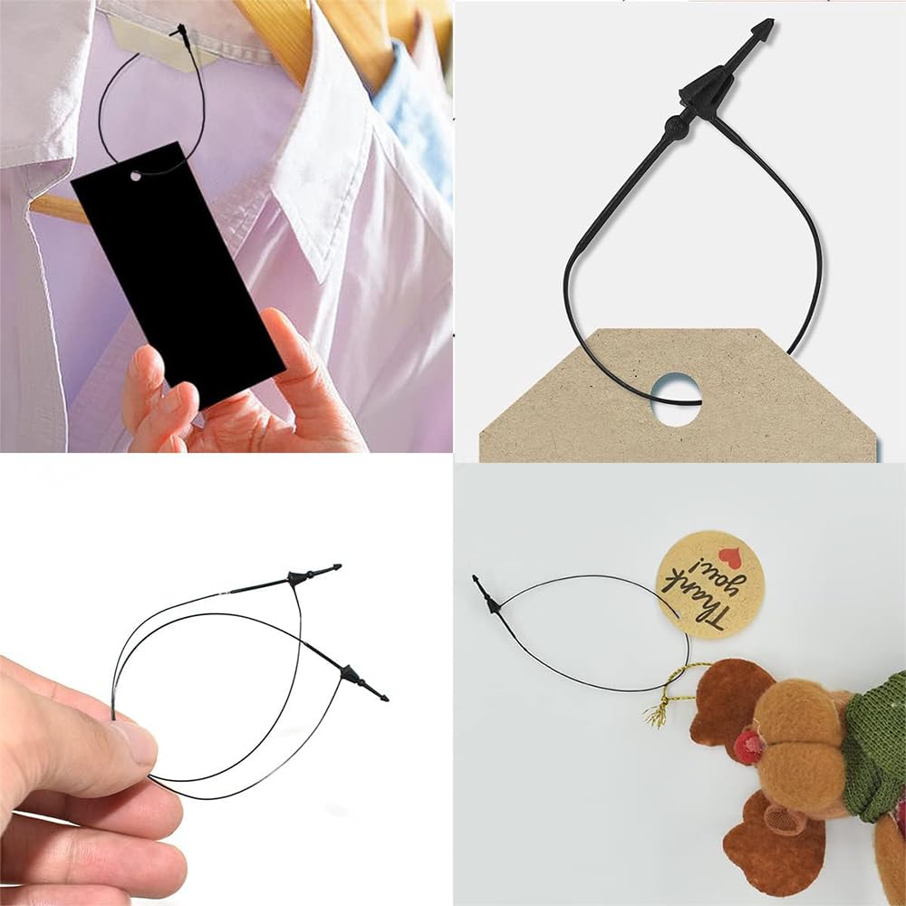 Snapklik.com : 1000 Pcs 5 Inch Plastic Fastener Hang Tag Black Snap ...
