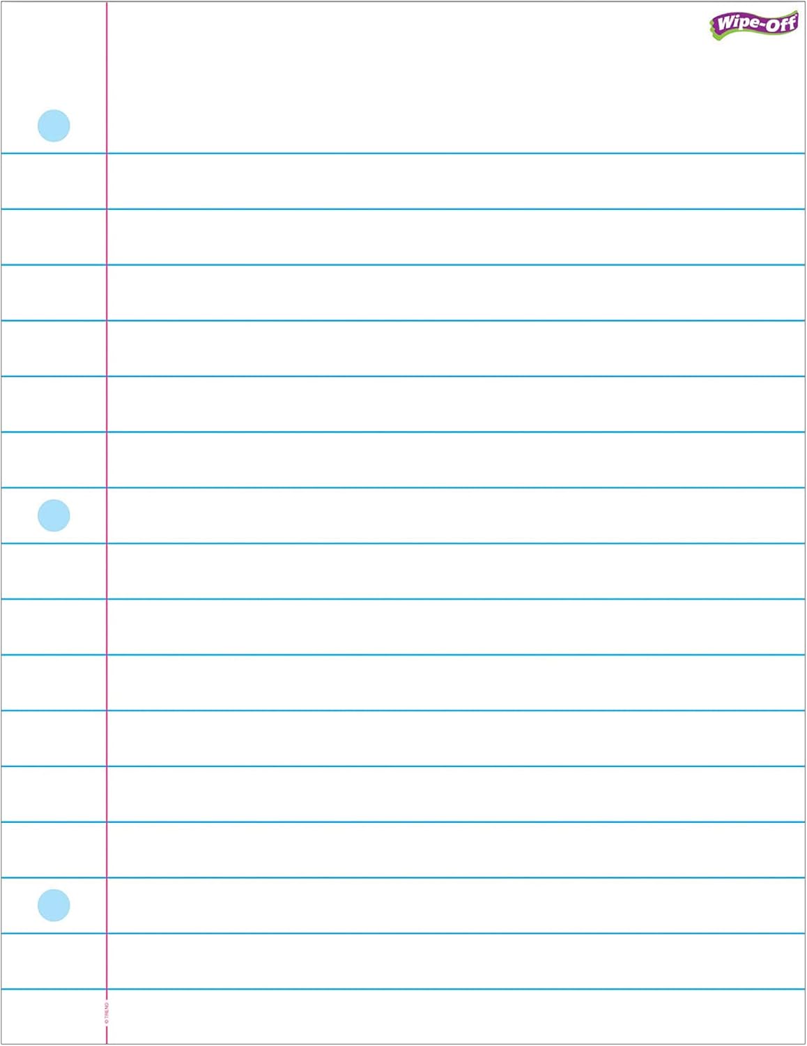 Amazon.com: TREND Notebook Paper Wipe-Off Chart, Classroom Decor, 17" x ...