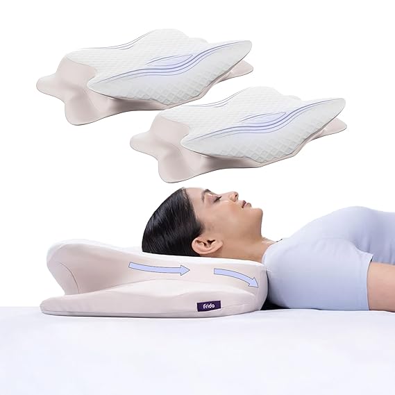 Frido Cervical Butterfly Pillow | Orthopedic Memory Foam Pillow for ...