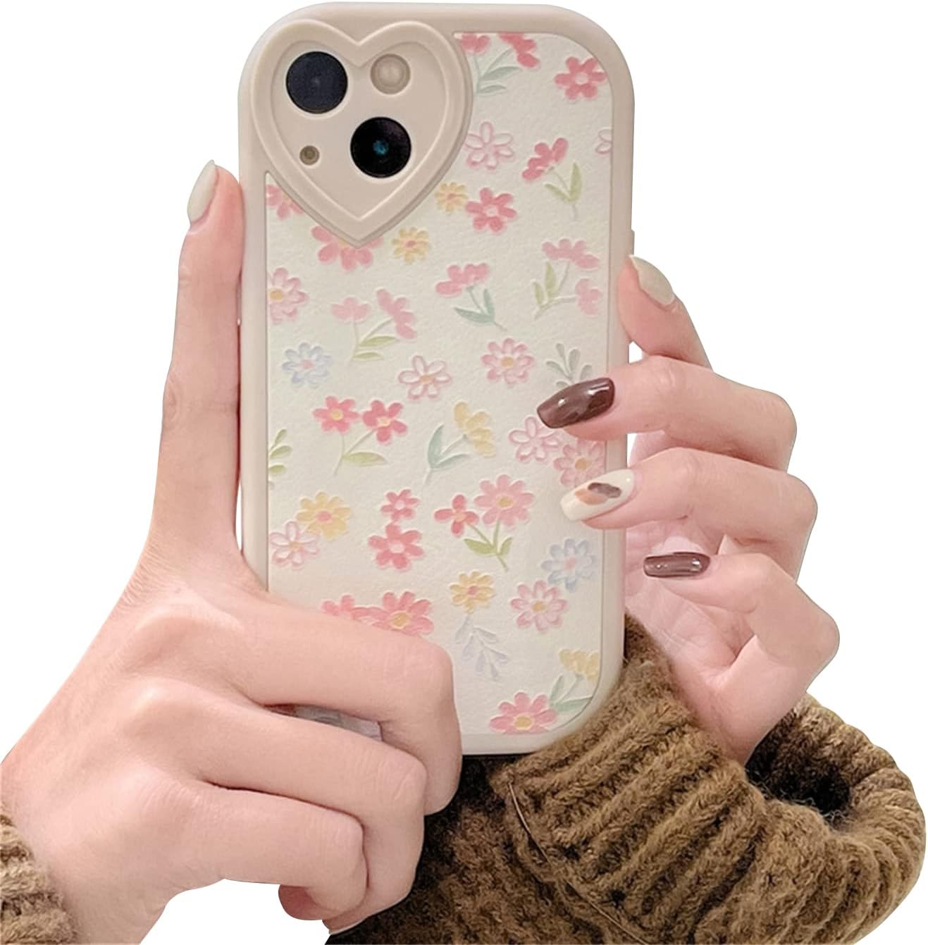Amazon.com: Ownest Compatible with iPhone 13 Case with Cute Flowers ...