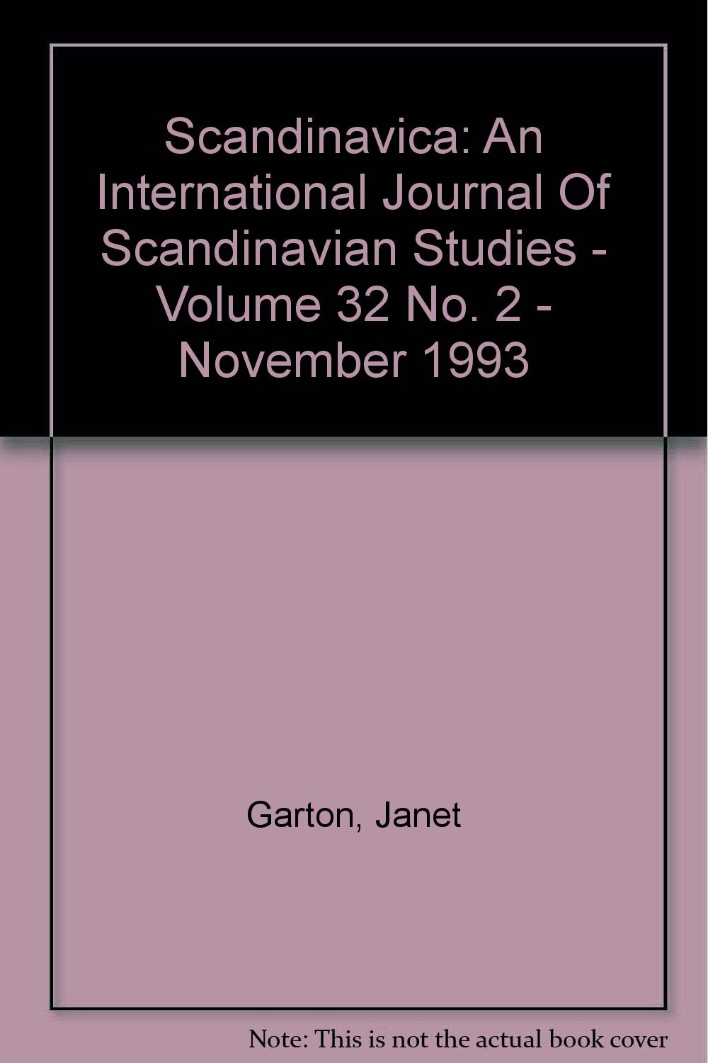 Scandinavica: An International Journal of Scandinavian Studies - Volume ...