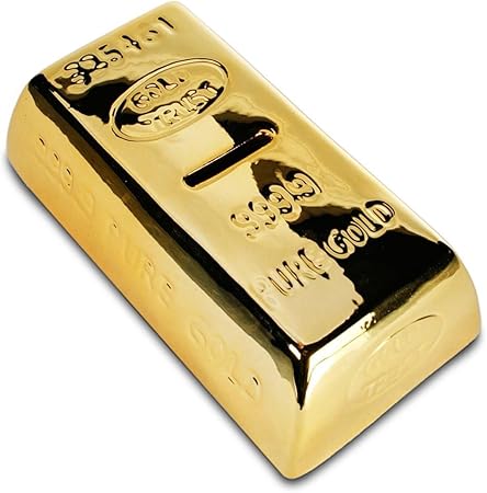 Ceramic Gold Bar Money Box - : Amazon.co.uk: Home & Kitchen