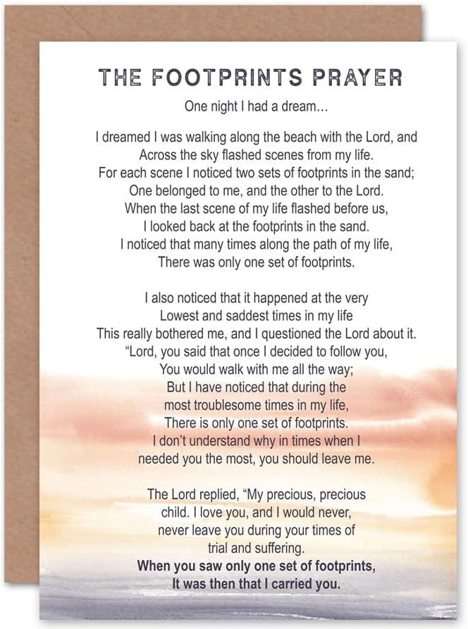 Artery8 Lord Jesus Footprints In The Sand Poem Watercolour Sealed ...