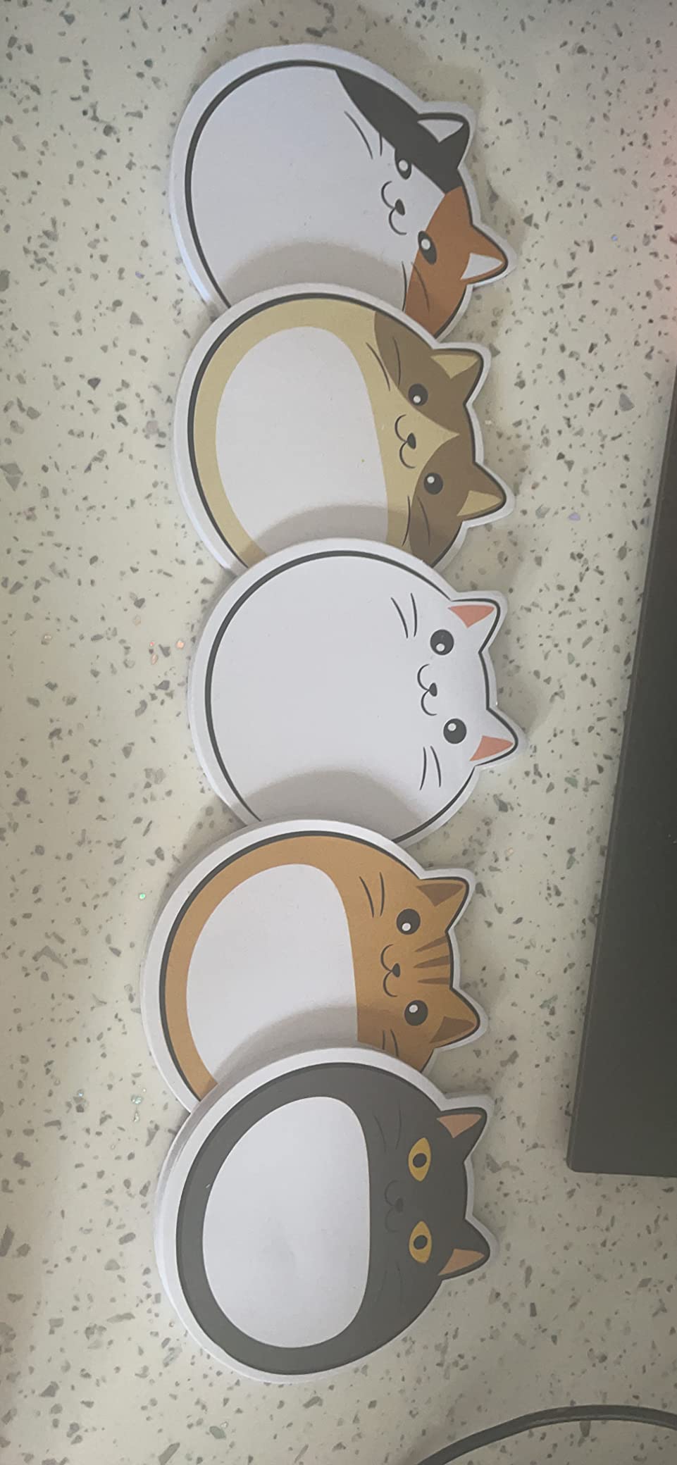 Cobee Cute Cat Sticky Notes, 5 Pack Kawaii Animal Self-Stick Notes ...