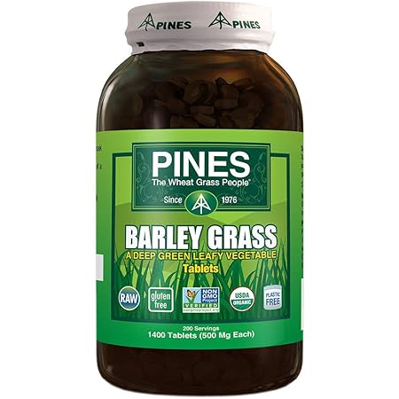 Amazon.com : Pines Organic Barley Grass, 500 mg, 250 Count Tablets ...