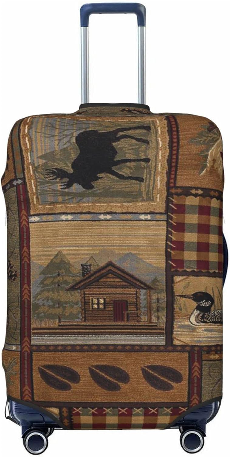 Amazon.com | Hellokugou Travel Suitcase Cover- Natural Rustic Cabin ...