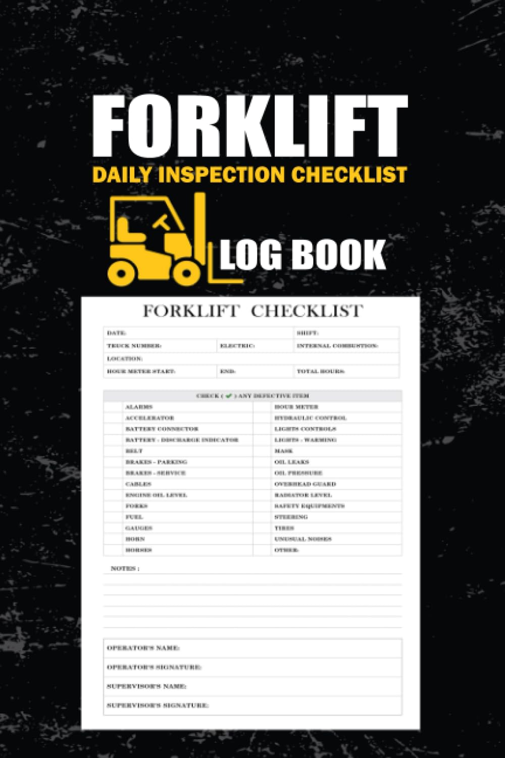 Forklift Daily Inspection Checklist Log Book: Forklift Operator Safety ...