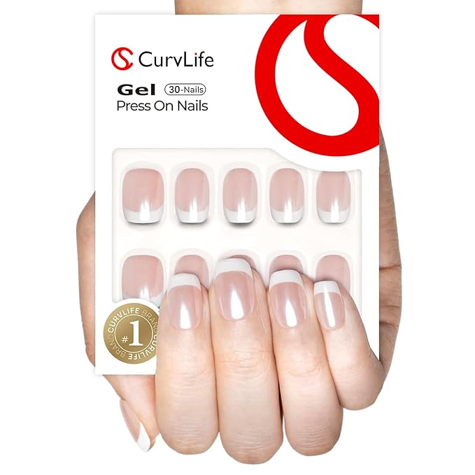 Amazon.com: Curvlife Soft Gel Press on Nails with French Tips and ...