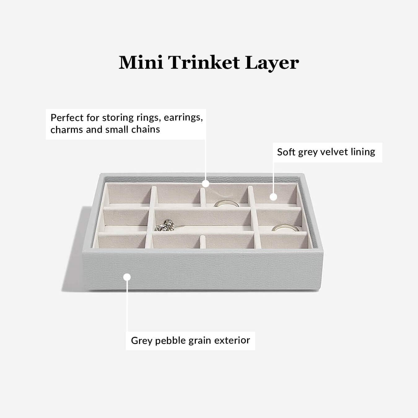 Stackers Pebble Grey Mini Jewellery Box Trinkets Layer – BigaMart