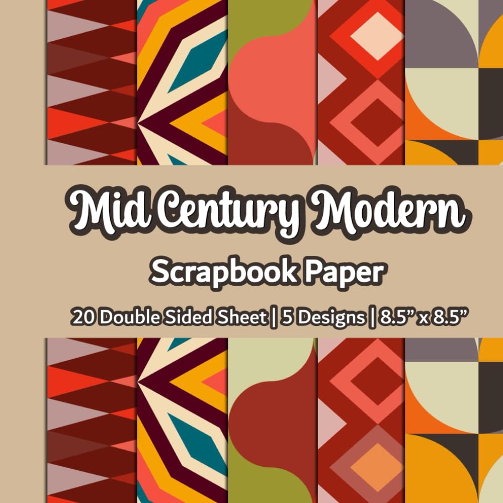 Amazon.com: Mid Century Modern Scrapbook Paper: Mid Century Patterns ...