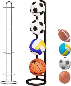 CocCCoon Ball Storage Rack Basketball Organizer Rack Removable 4 Tier ...