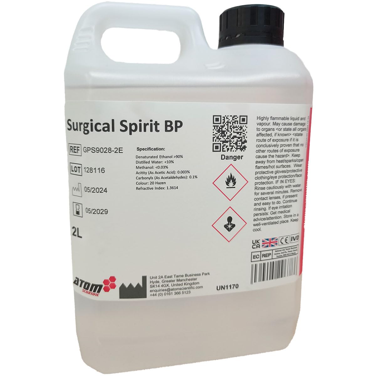 Surgical Spirit BP 2 Litre - Antiseptic Solution for Skin Cleansing and ...
