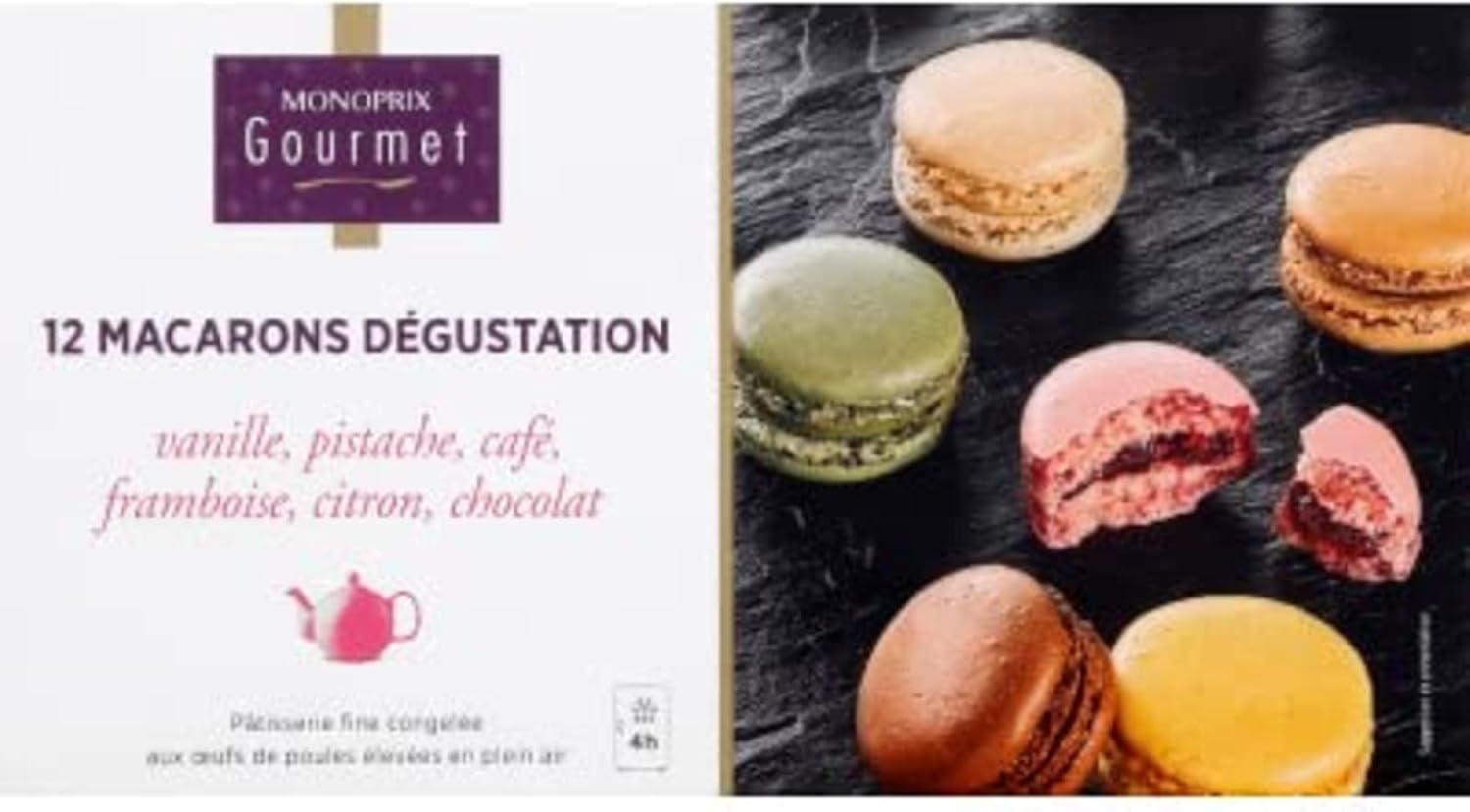 Monoprix Gourmet Macarons dégustation, pâtisserie surgelée - La boite ...