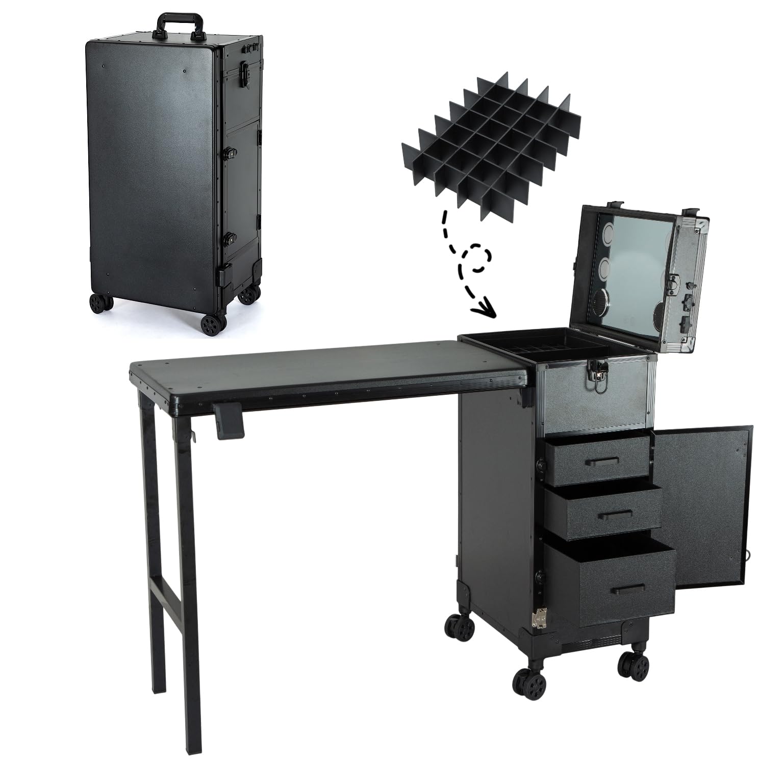 Amazon.com: ZhenGuiRu Rolling Manicure Table Foldable Nail Table ...