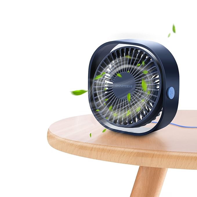 SMARTDEVIL Small USB Desk Fan,3 Speeds Portable Desktop Table Cooling ...