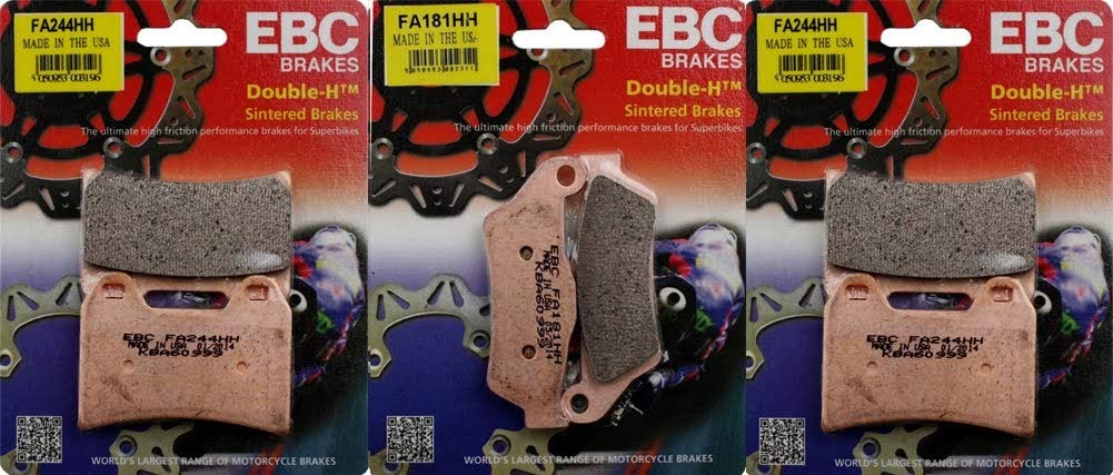 Amazon.com: EBC FA244HH Front & FA181HH Rear Semi-Metallic Sintered HH ...