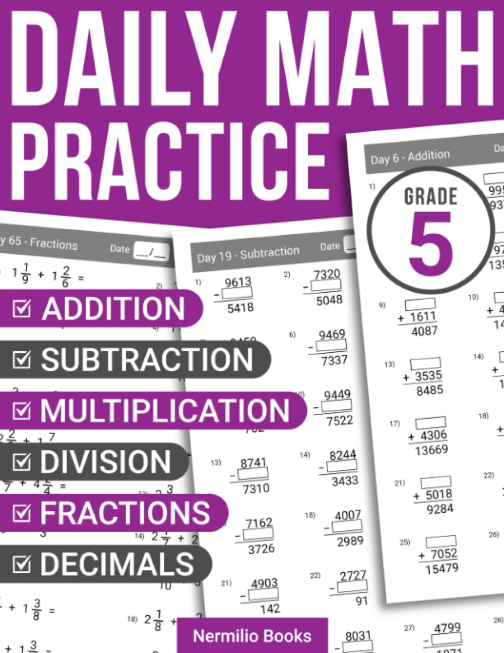 Daily Math Practice Grade 5: Addition, Subtraction, Multiplication ...