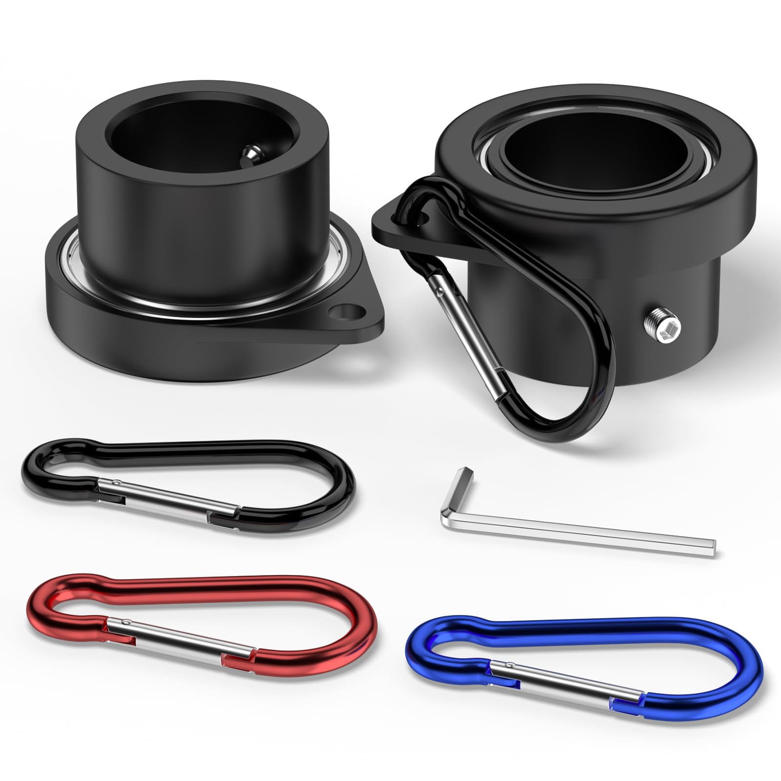 Amazon.com : ZMTECH 2 Pack Flag Pole Rings,Black Aluminum Alloy ...