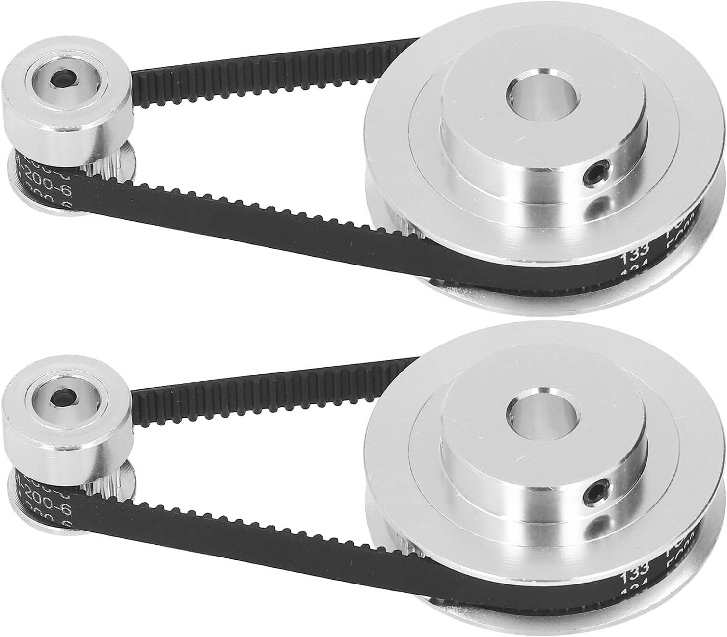 2 Set GT2 Synchronous Wheel Stepper Motor Pulley Kit Aluminum Timing ...