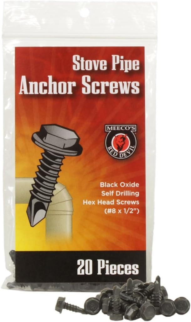 Amazon.com: Meeco's Red Devil 5020 Black Oxide Stovepipe Anchor Screws ...