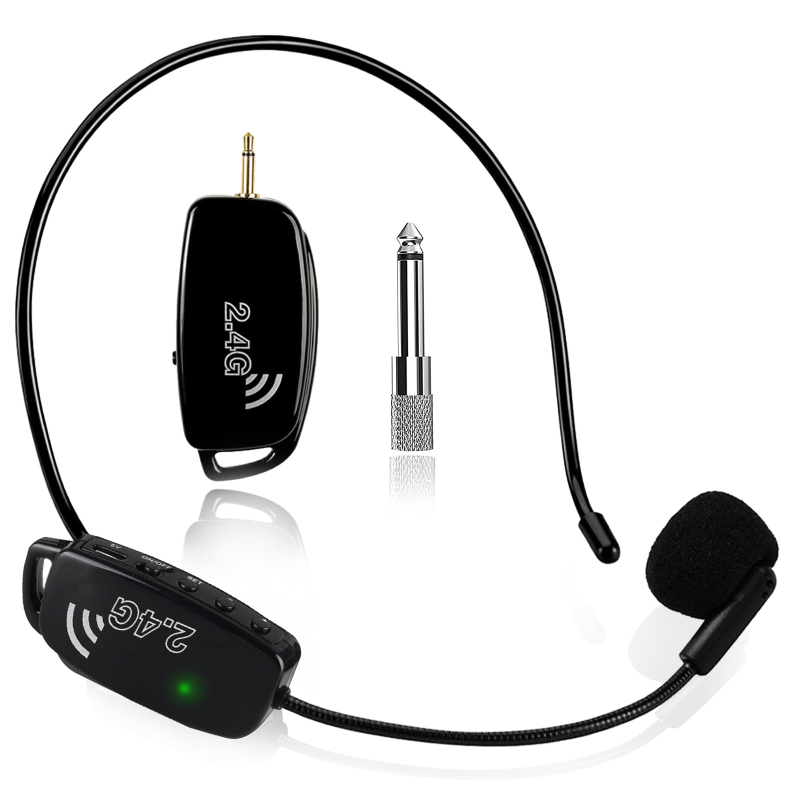 Amazon.com: SAYTINAI Wireless Microphone Headset Cordless 2.4G ...