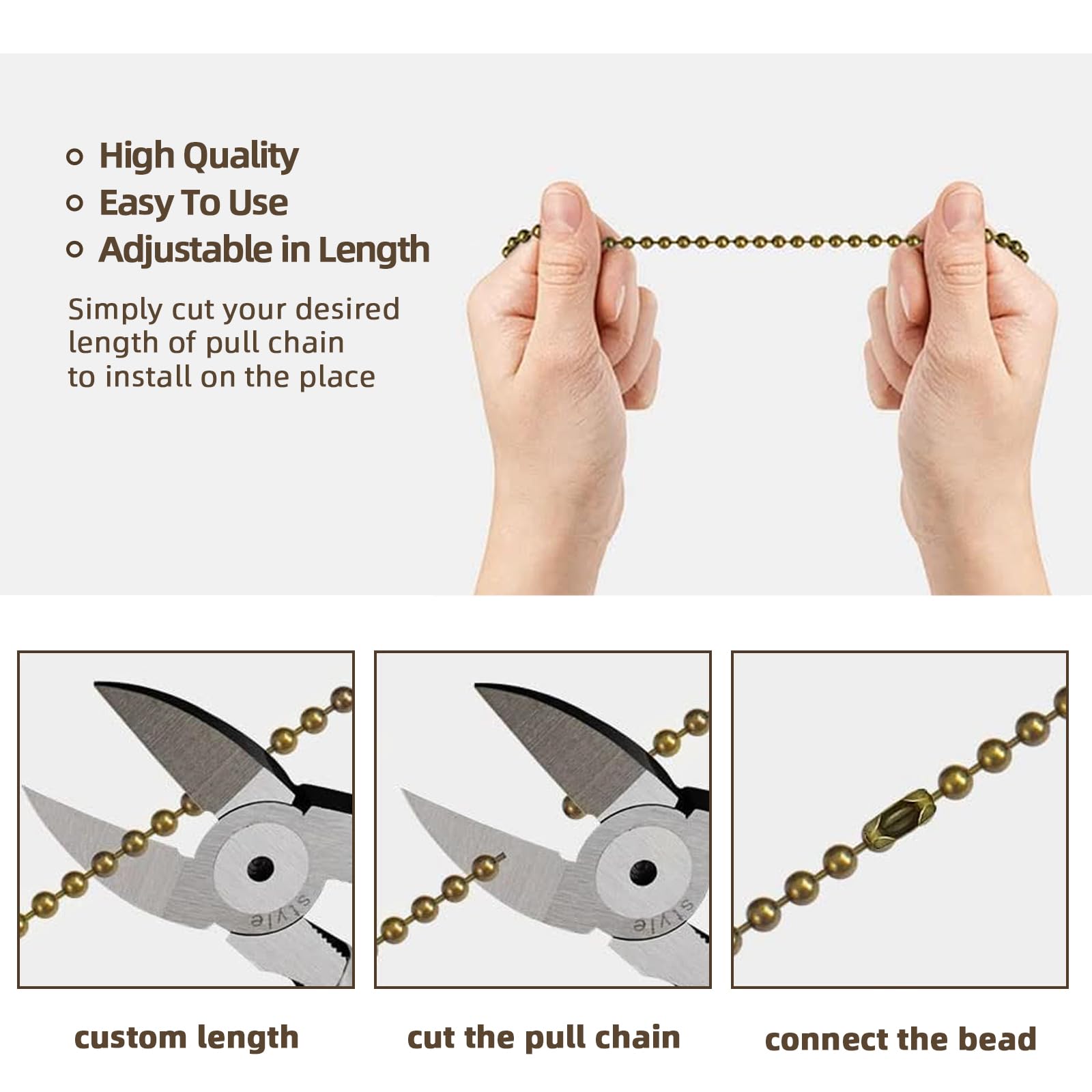 Snapklik.com : Ceiling Fan Pull Chain, 17 Inches Long Beaded Ball ...